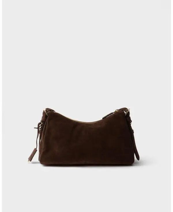 Prada Aimee Medium Suede Shoulder Bag