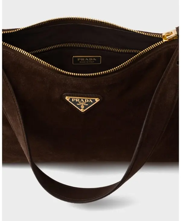 Prada Aimee Medium Suede Shoulder Bag