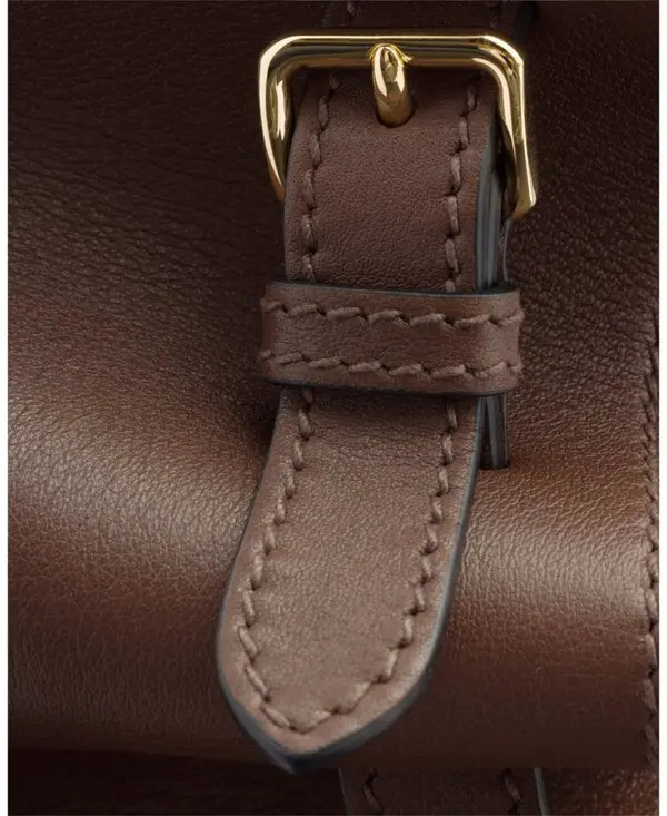 Prada Prelude Large Leather Top Handle Bag - Brown