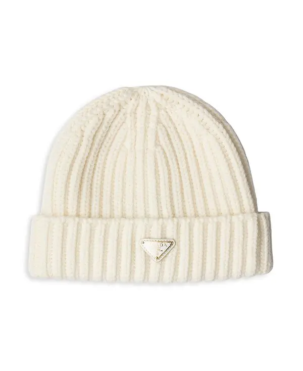 Prada Wool Beanie - Natural