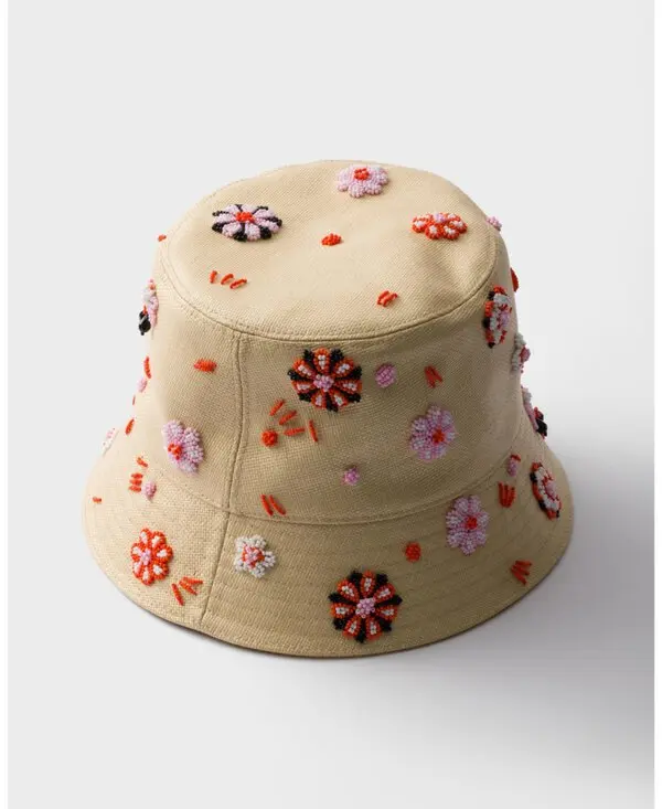Prada Embroidered Canvas Bucket Hat