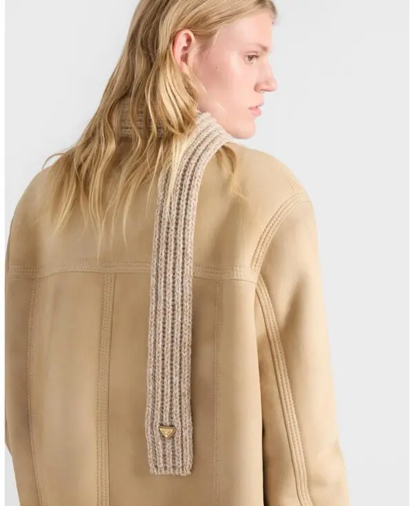 Prada Wool And Mouline Cashmere Scarf