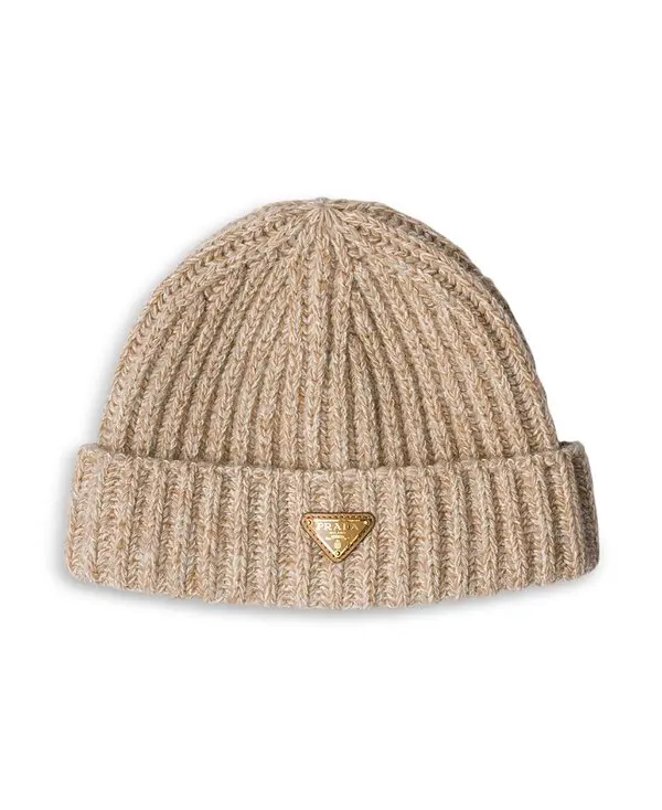 Prada Mouline Cashmere And Wool Beanie - Desert/camel