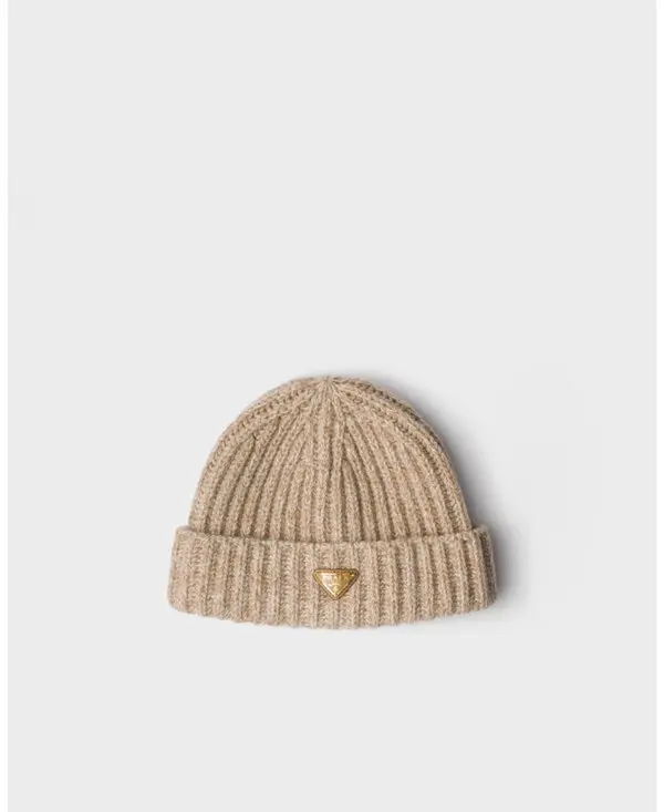 Prada Mouline Cashmere And Wool Beanie - Desert/camel