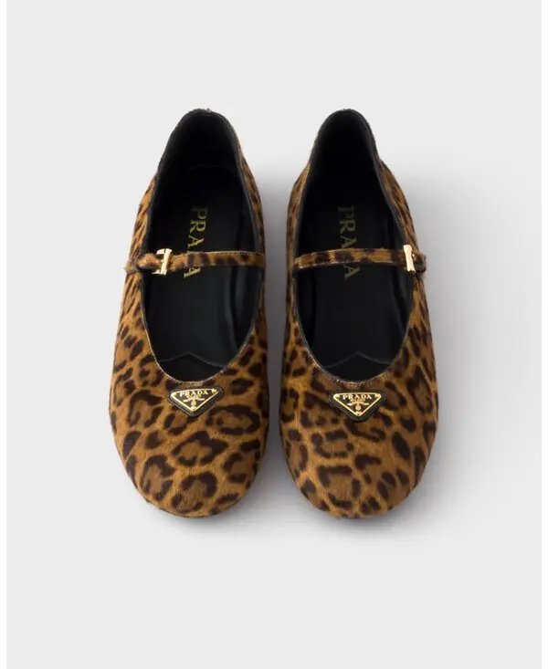 Prada Printed Leather Ballerinas