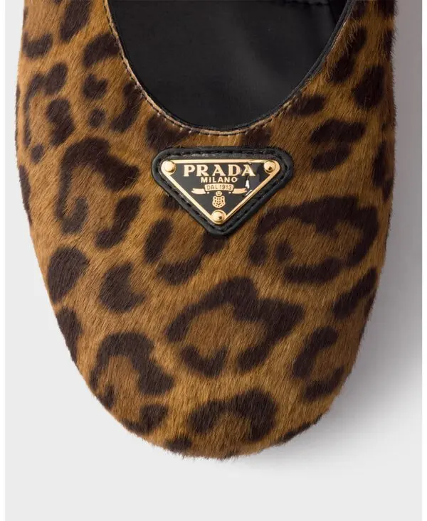 Prada Printed Leather Ballerinas