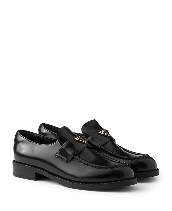 Prada Brushed Leather Loafers