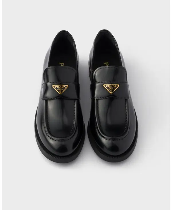 Prada Brushed Leather Loafers