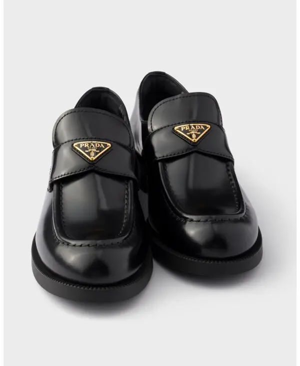 Prada Brushed Leather Loafers