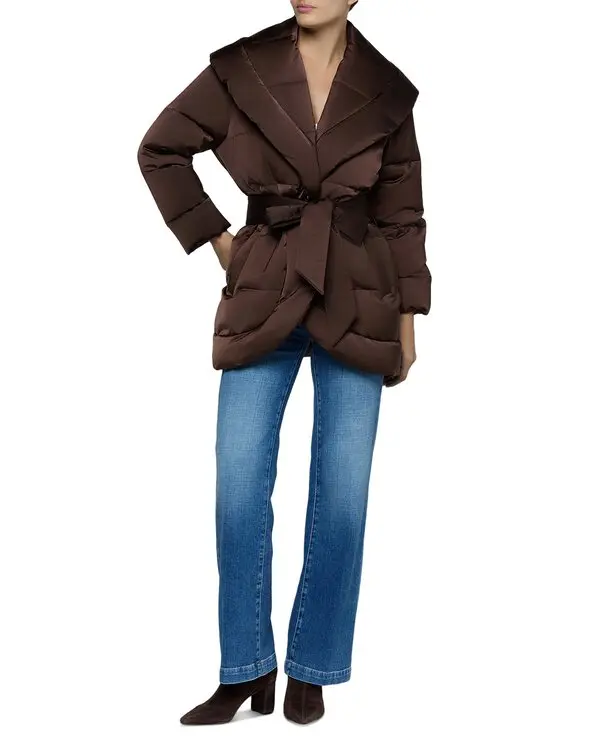 L'Agence Glacier Shawl Collar Down Puffer Coat
