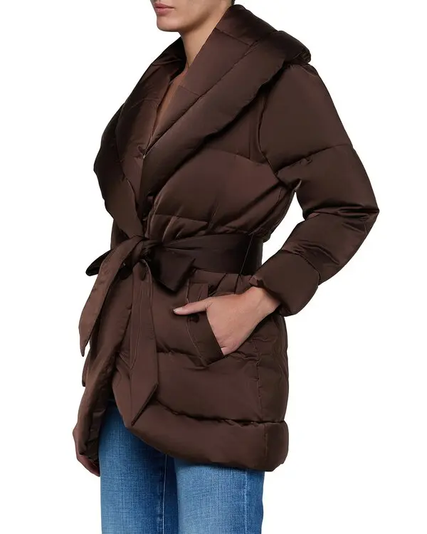 L'Agence Glacier Shawl Collar Down Puffer Coat