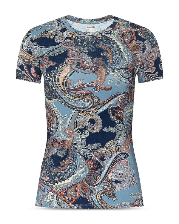L'Agence Ressi Crewneck Short Sleeve Top