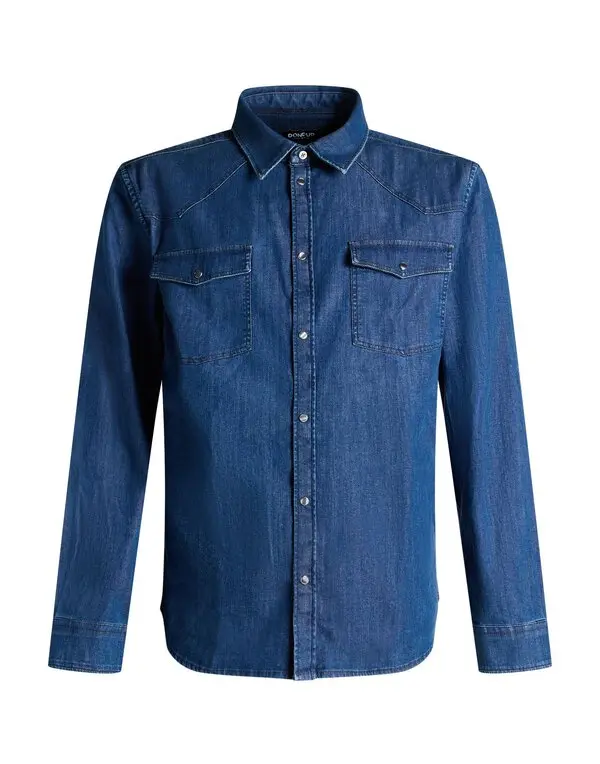 DONDUP Denim Shirt Size Cotton, Elastane