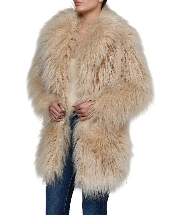 L'Agence Toira Faux Fur Long Sleeve Coat