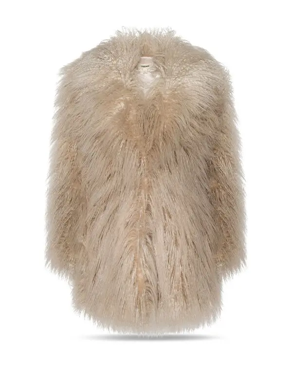 L'Agence Toira Faux Fur Long Sleeve Coat
