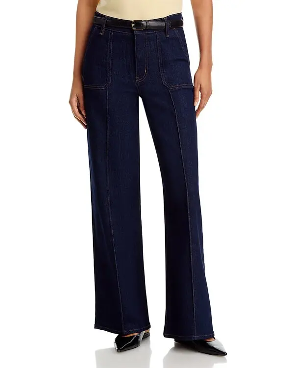 FRAME Le Slim Palazzo Pintuck Pocket High Rise Jeans