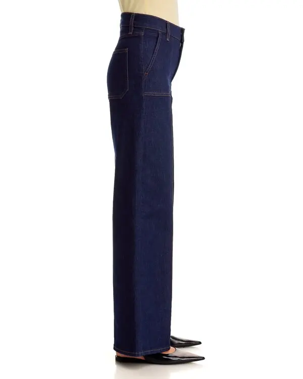 FRAME Le Slim Palazzo Pintuck Pocket High Rise Jeans