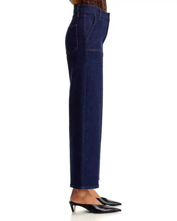 FRAME Le Pixie Slim Palazzo Pintuck Pocket High Rise Jeans