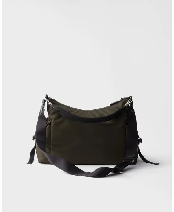 Prada Explore Nylon & Leather Enameled Triangle Logo Crossbody - Green