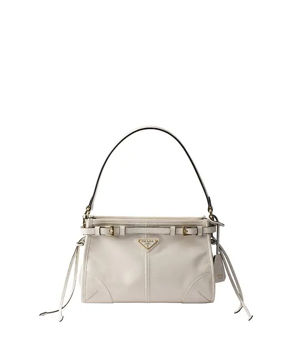Prada Bonnie Leather Shoulder Bag - Alabaster