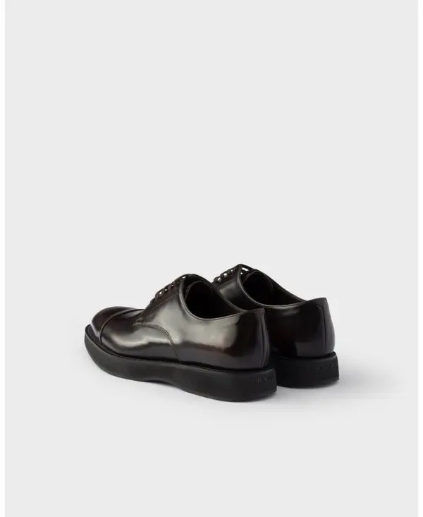 Prada Leather Cap Toe Derby Dress Shoes