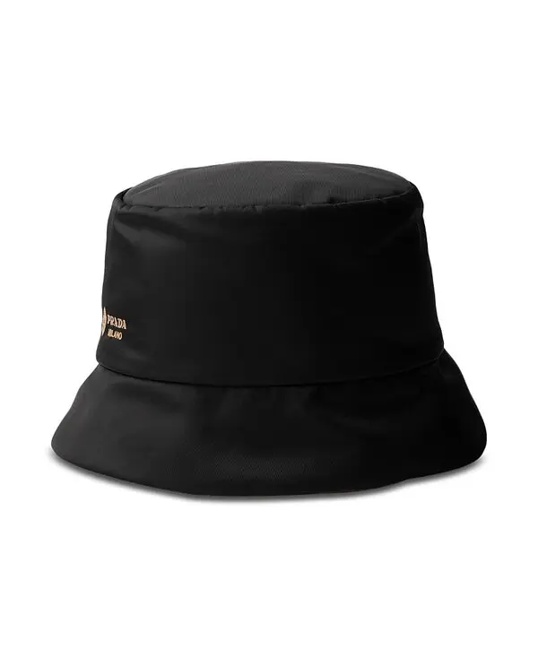 Prada Reversible Re-nylon And Camel-hair Bucket Hat - Black/camel