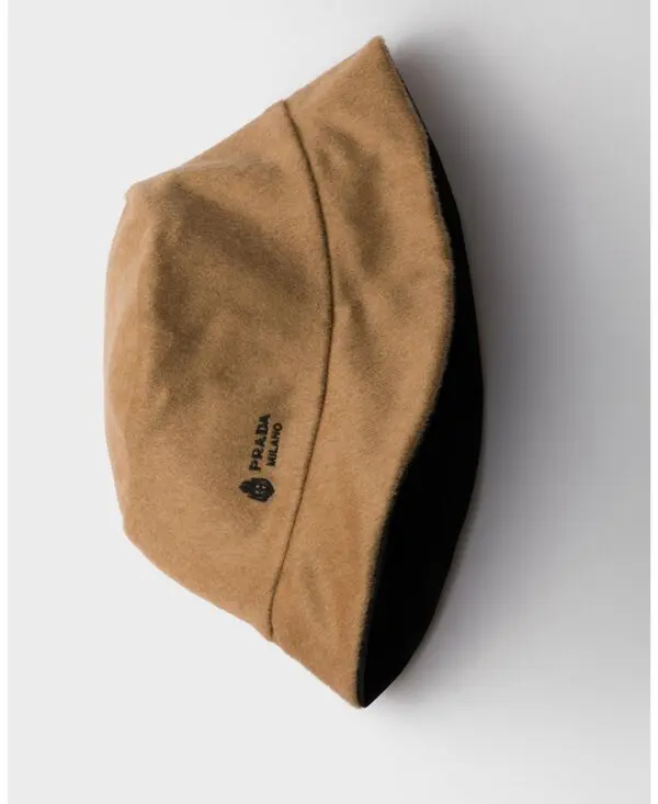Prada Reversible Re-nylon And Camel-hair Bucket Hat