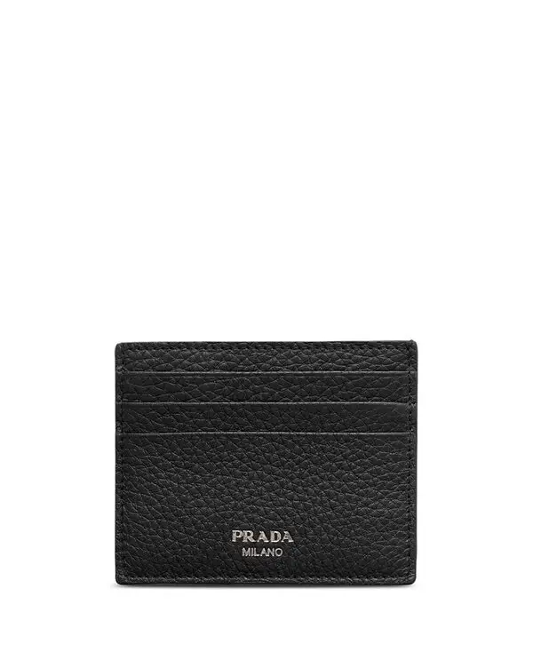 Prada Leather Card Holder - Black