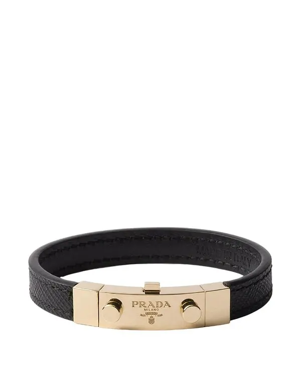 Prada Saffiano Leather Bracelet - Black