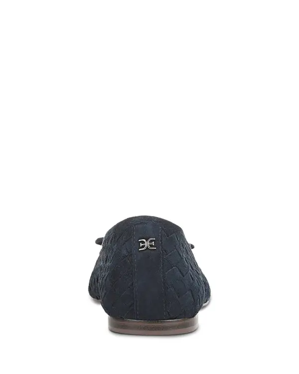 Sam Edelman Ruthie Suede Bow Woven Ballet Flats - Oasis Navy