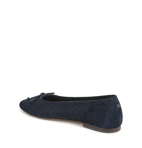 Sam Edelman Ruthie Suede Bow Woven Ballet Flats - Oasis Navy