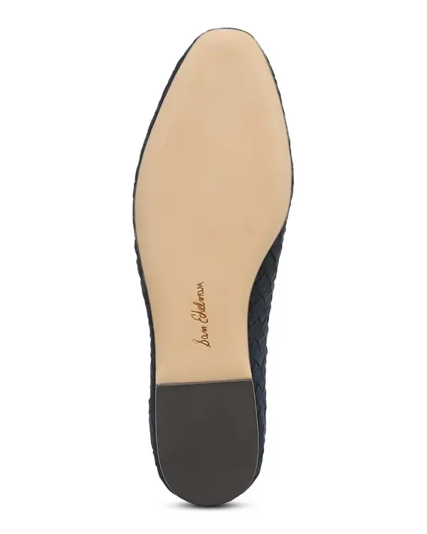 Sam Edelman Ruthie Suede Bow Woven Ballet Flats - Oasis Navy