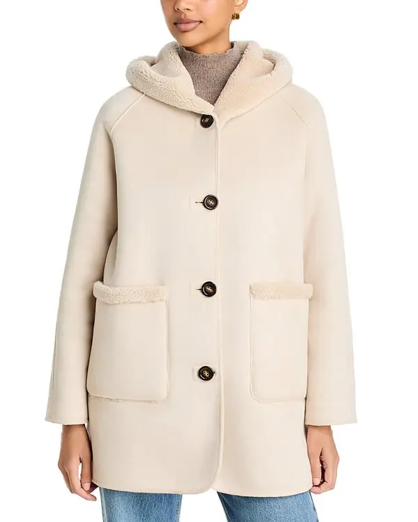 EMME Faux Fur Reversible Parka Jacket - Beige