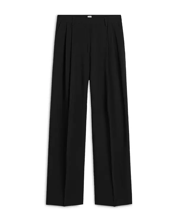 TOTEME Double Pleated Relaxed Pants - Black