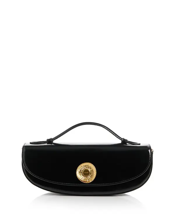 Cult Gaia Ren Leather Top Handle Bag - Black