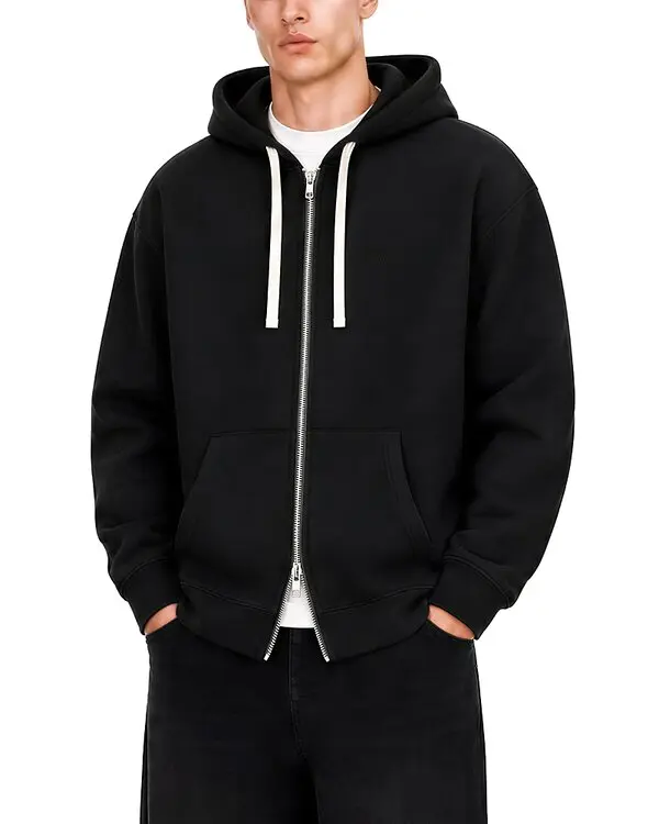 NANA JUDY Relaxed Fit Floyd Zip Through Hooded Sweater - Enzyme Black