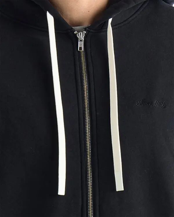 NANA JUDY Relaxed Fit Floyd Zip Through Hooded Sweater - Enzyme Black
