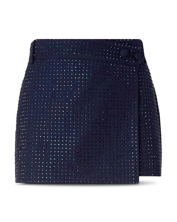 Pinko Soave Embellished Mini Skirt - Iris Blue