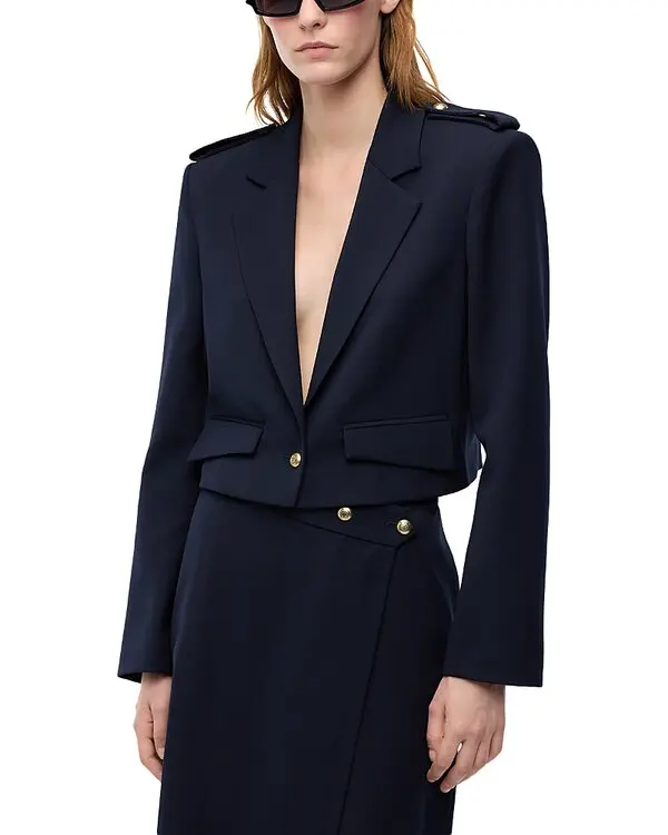 Pinko Manna Cropped Jacket - Deep Navy Blue