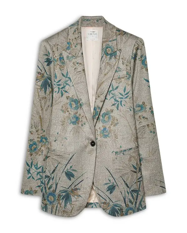 FORTE_FORTE Le Bambou Secret Print Chevron Blazer