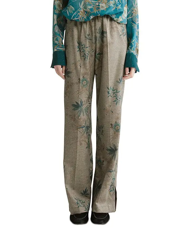 FORTE_FORTE Le Bambou Secret Print Chevron Elasticated Pants - Jade