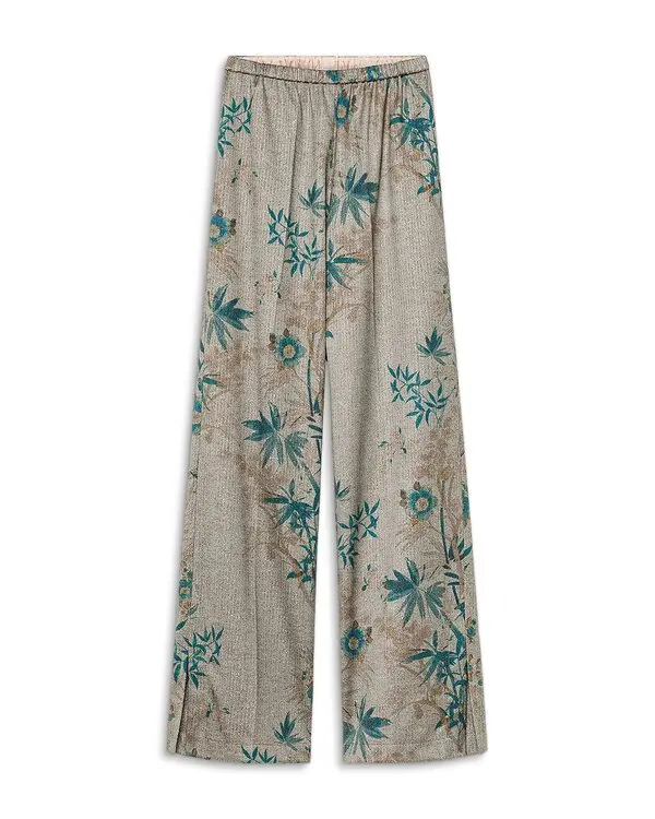 FORTE_FORTE Le Bambou Secret Print Chevron Elasticated Pants