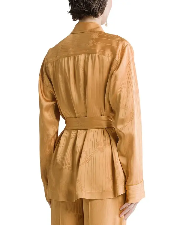 FORTE_FORTE The Lotus Fluid Jacquard Pajama Jacket