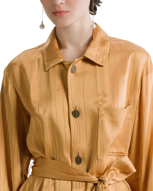 FORTE_FORTE The Lotus Fluid Jacquard Pajama Jacket