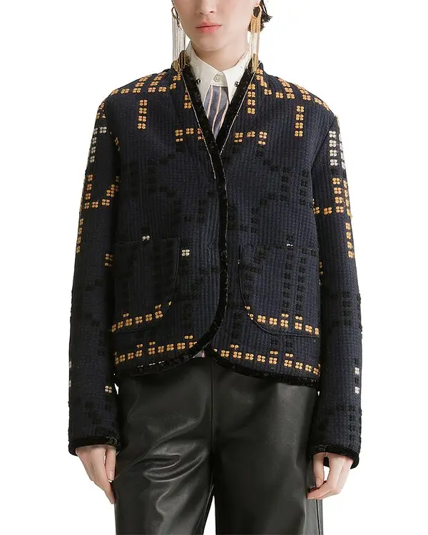 FORTE_FORTE Samarcanda Jacquard Blouson Jacket - Notte