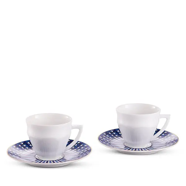THE MARTHA, BY BACCARAT Arcadia Talleyrand Coffee Cup & Saucer, Set Of 2