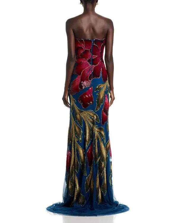 Theia Marie Strapless Beaded Gown