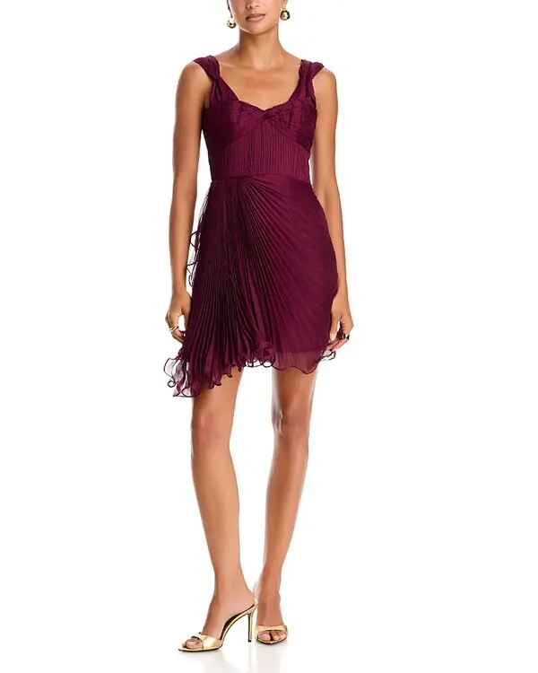 AMUR Nova Pleated Mini Dress