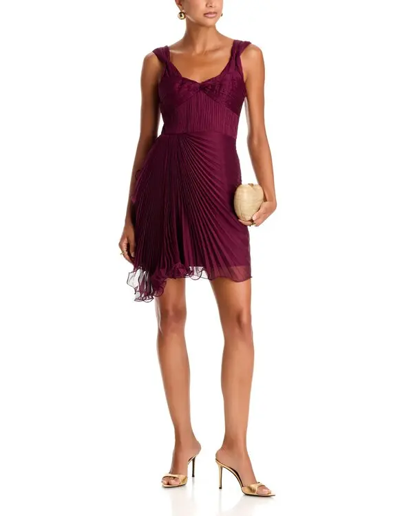AMUR Nova Pleated Mini Dress