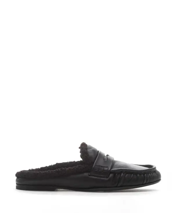 275 CENTRAL Vivien Fur Mule - Black